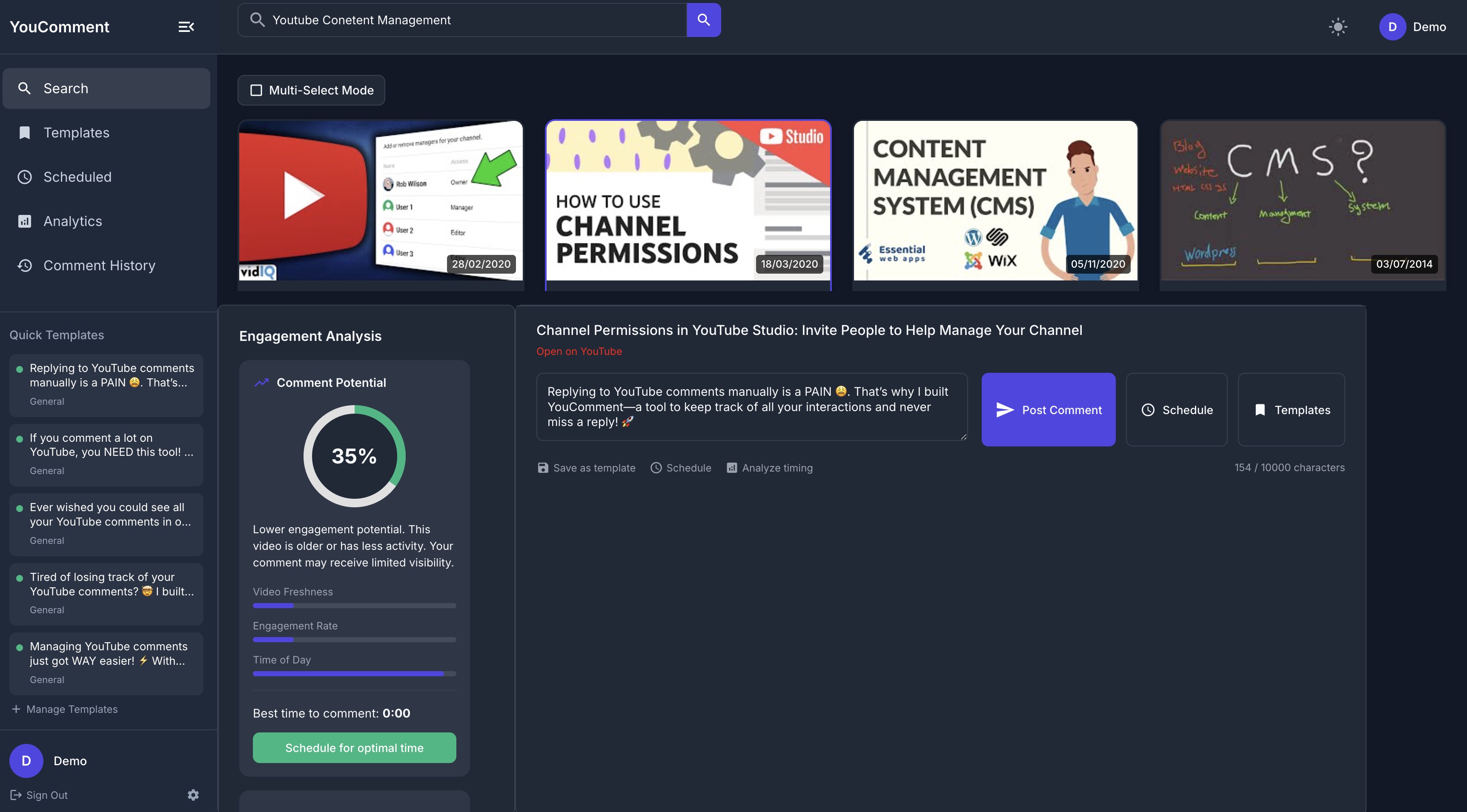 YouTube Comment Manager